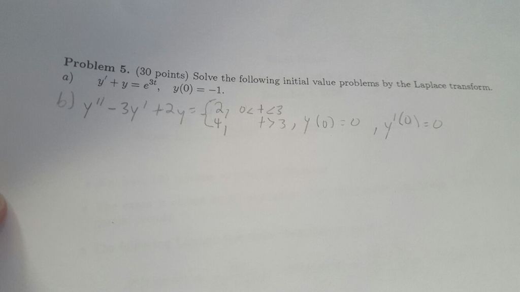 Solved Solve the following initial value problems by the | Chegg.com