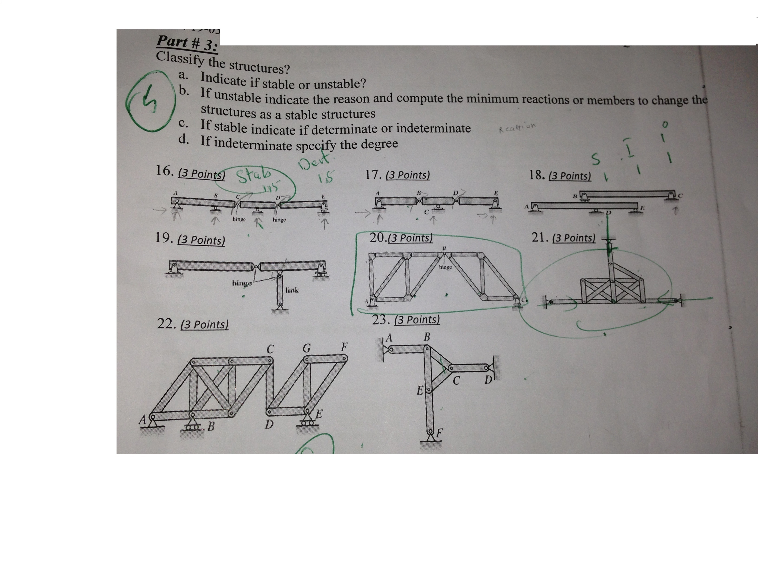 Solved Classify the structure? Indicate if stable or | Chegg.com