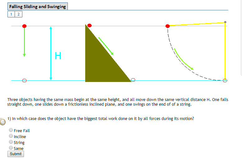 Solved Falling Sliding and Swinging 1 2 Three objects having | Chegg.com
