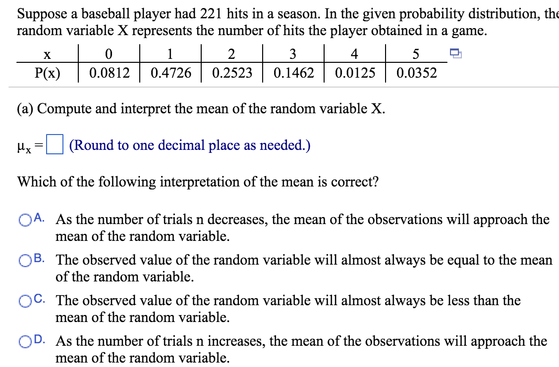 Solved B Compute The Standard Deviation Of The Random