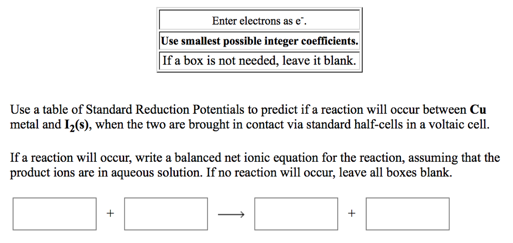 Solved Enter electrons as e Use smallest possible integer | Chegg.com