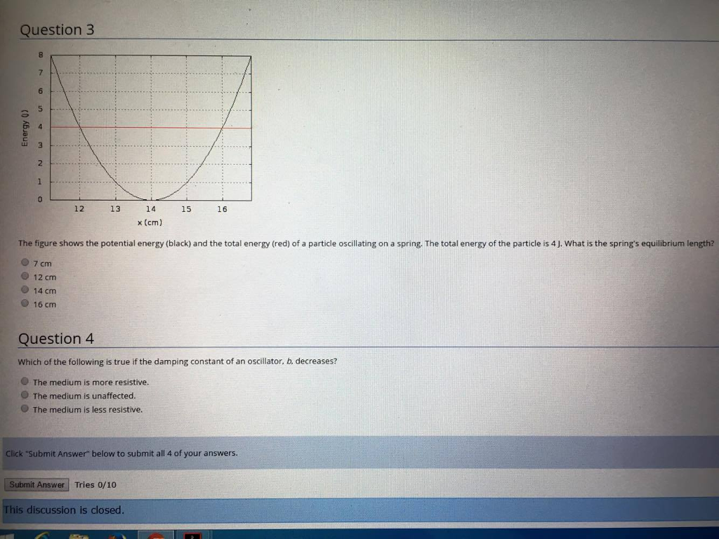 Solved Question 1 A ball on a spring oscillates with a | Chegg.com