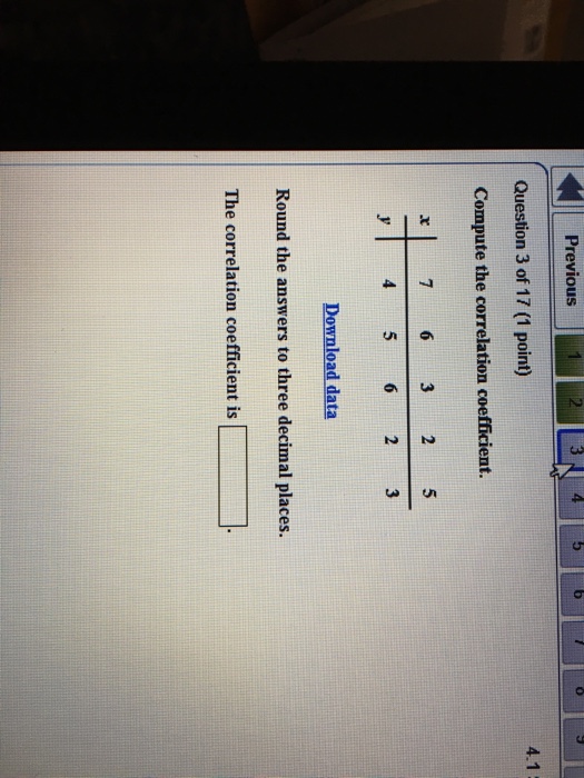 Solved Compute the correlation coefficient. Round the | Chegg.com