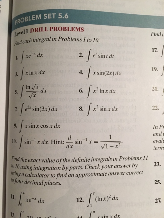 Solved Find each integral in intergral xe^-x dx intergral | Chegg.com