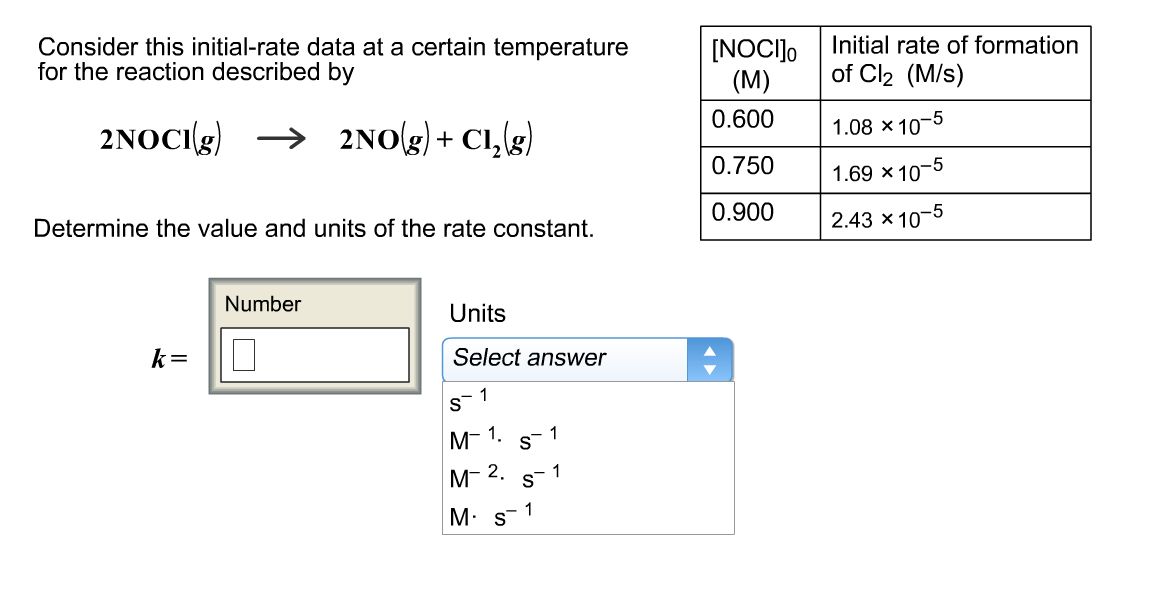 Solved Consider This Initial Rate Data At A Certain