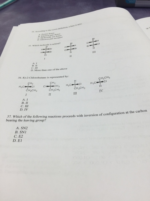 Solved Which of the following reactions proceeds with | Chegg.com