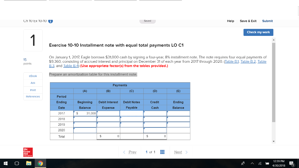 Solved Seved Help Save & Exit Submit Check my work Exercise | Chegg.com