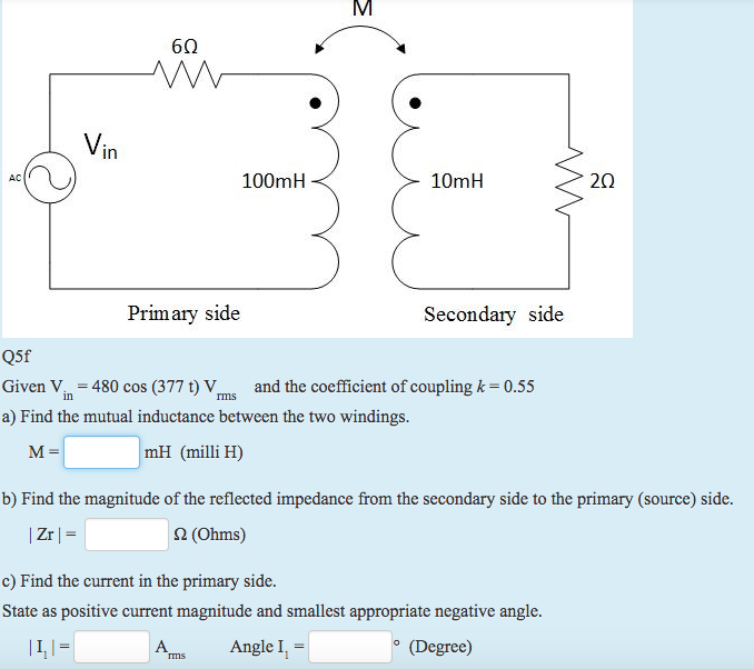 Solved Given V_in = 480 cos (377 t) V_rms and the | Chegg.com