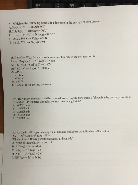 Solved Which of the following results in a decrease in the | Chegg.com