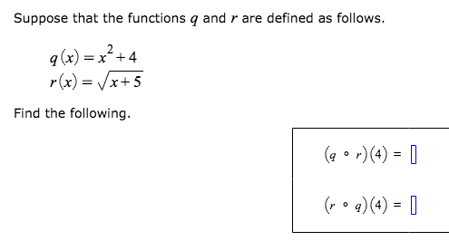 Solved Suppose that the functions q and r are defined as | Chegg.com