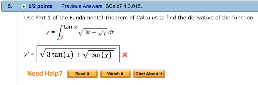 Solved Use Part 1 Of The Fundamental Theorem Of Calculus To