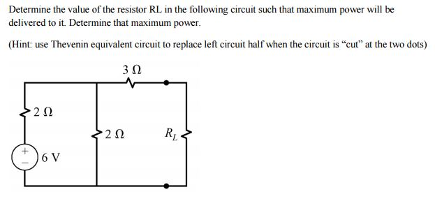 Solved Determine the value of the resistor RL in the | Chegg.com