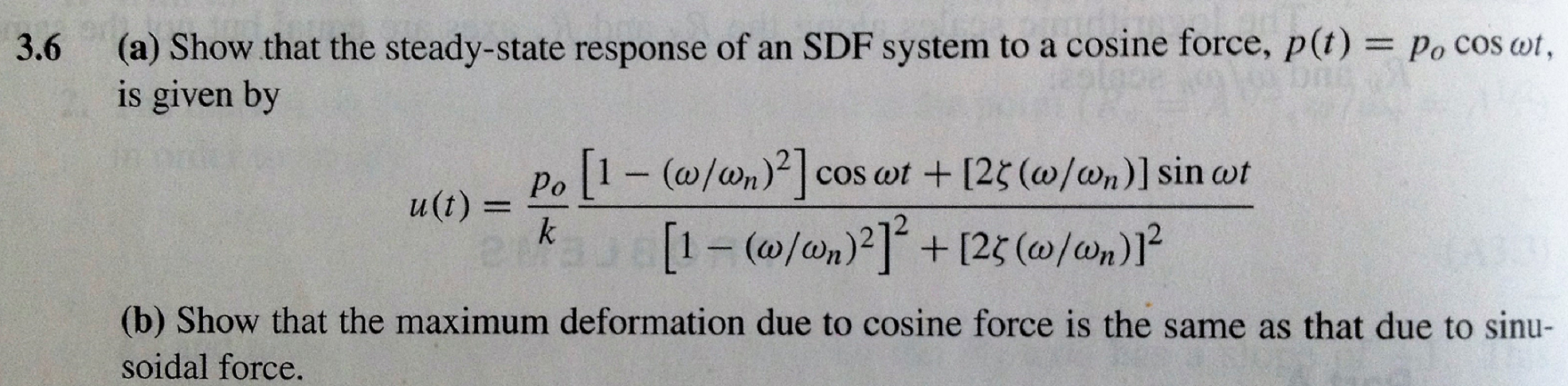 Solved Show that the steady-state response of an SDF system | Chegg.com