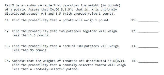 Solved Let X be a random variable that describes the weight | Chegg.com