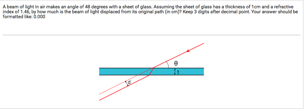 Solved A beam of light in air makes an angle of 48 degrees | Chegg.com