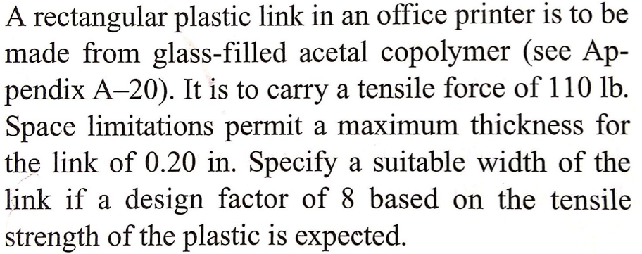 Solved A rectangular plastic link in an office printer is to | Chegg.com