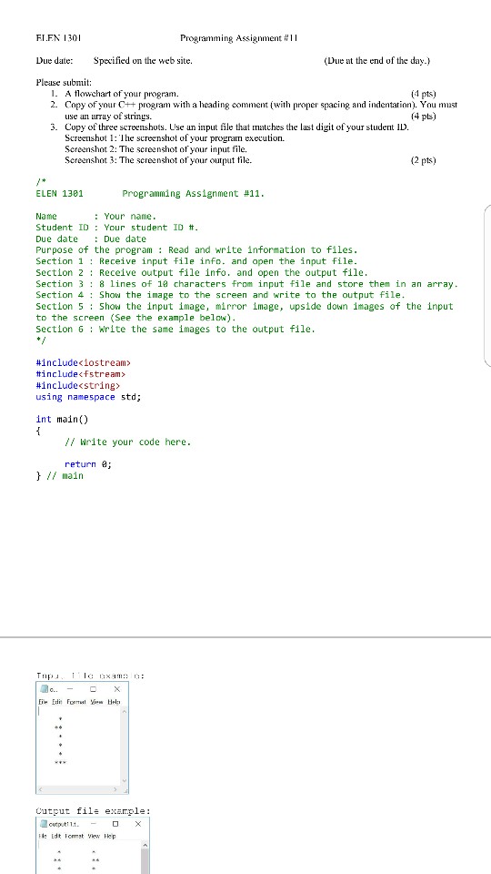 Read and write information to files in C++ | Chegg.com