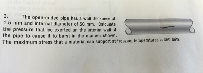 Solved 3. The open-ended pipe has a wall thickness of 1.5 mm | Chegg.com