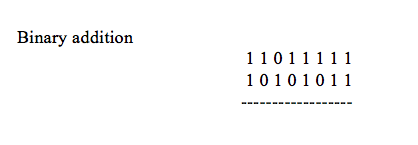 Solved Binary addition 10 10 101 1 | Chegg.com