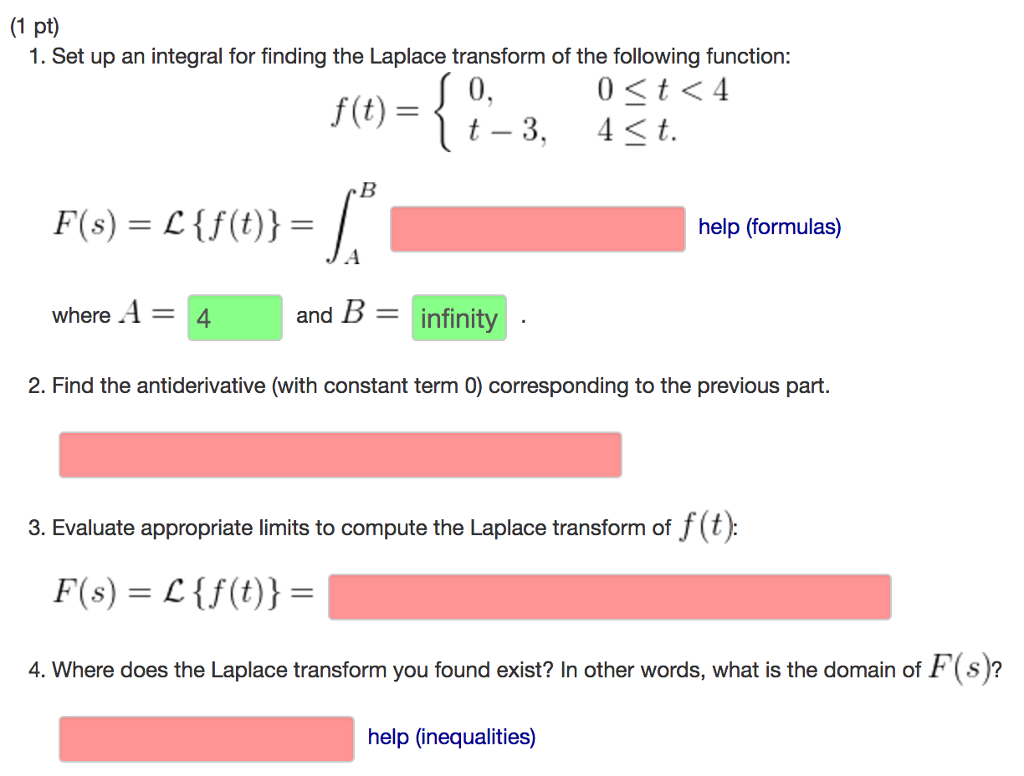 Solved Set up an integral for finding the Laplace transform | Chegg.com