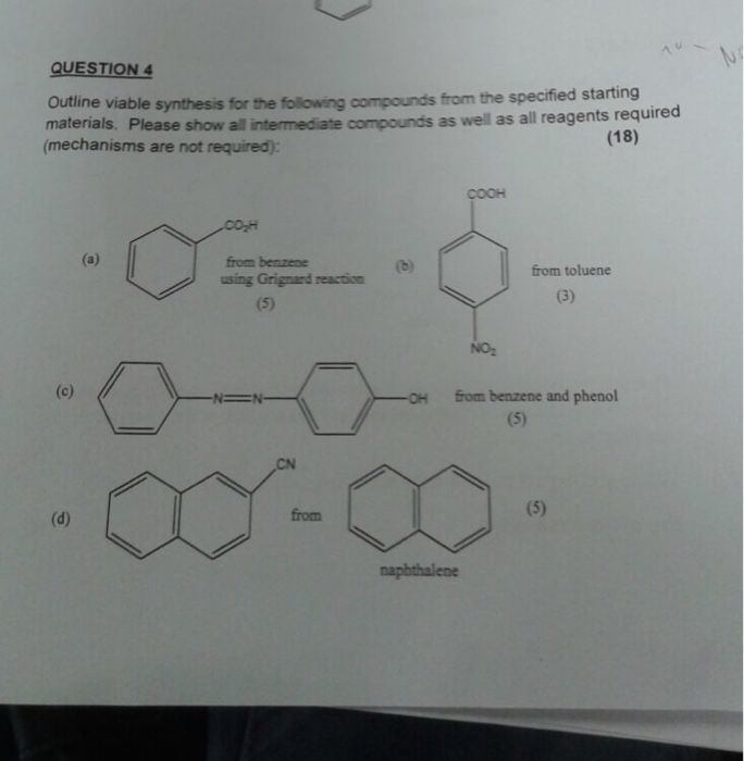 Solved Outline viable synthesis for the following compounds | Chegg.com