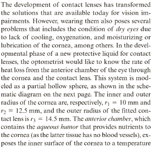 Solved The development of contact lenses has transformed the | Chegg.com