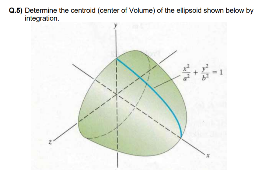 Solved Q.5) Determine the centroid (center of Volume) of the | Chegg.com