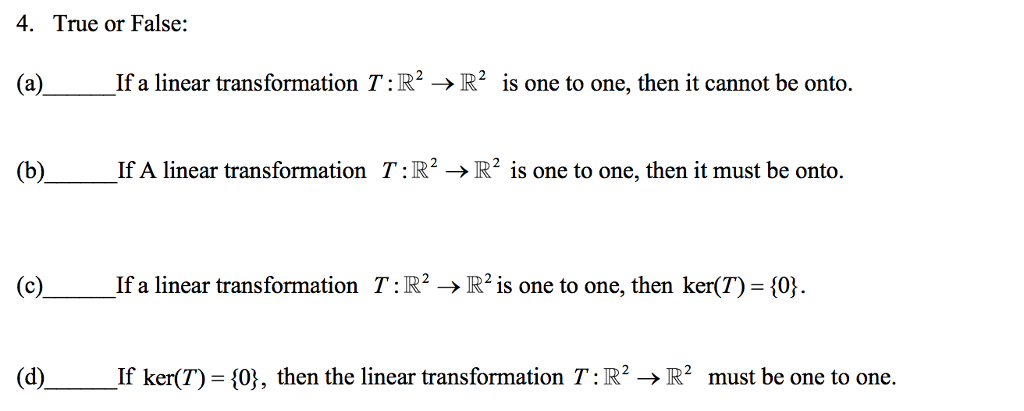 Solved _____ If a linear transformation T: R^2 rightarrow | Chegg.com