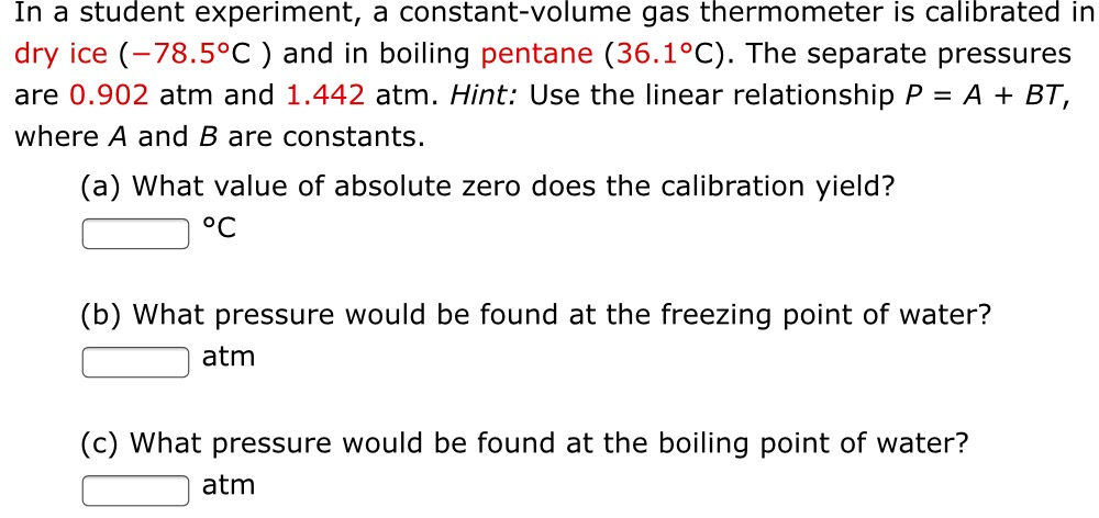 Solved In a student experiment, a constant-volume gas | Chegg.com