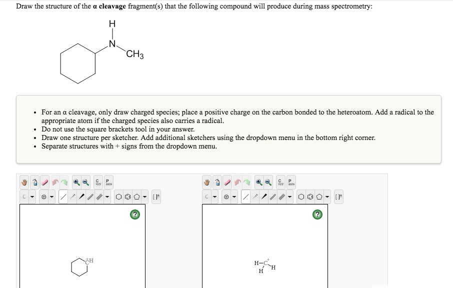 Solved Draw the structure of the alpha cleavage fragment(s) | Chegg.com