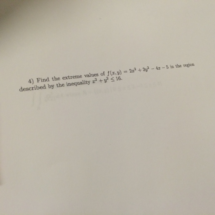 Solved Find the extreme values of f(x, y) = 2x^2 + 3y^2 - 4x | Chegg.com