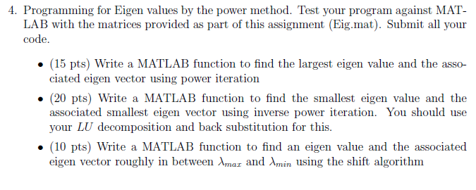 Solved eig.mat includes A = 10x10 double matrix b = 1 | Chegg.com