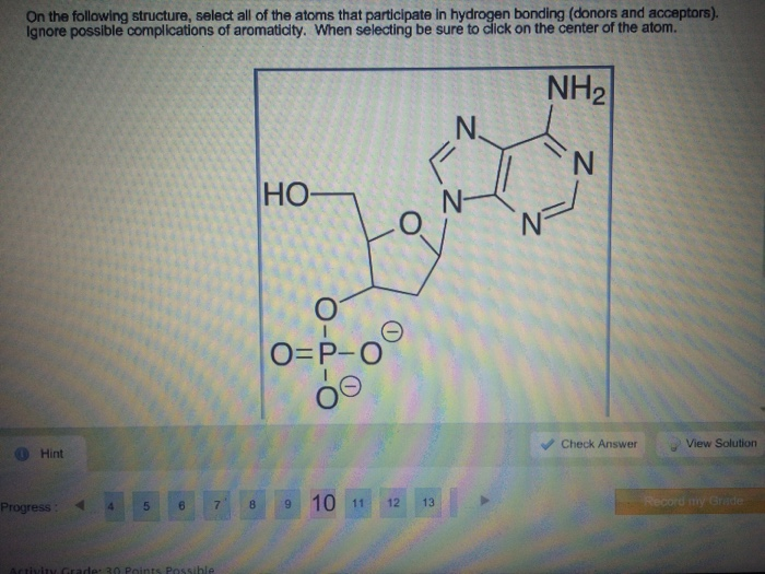Solved On the following structure, select all of the atoms | Chegg.com