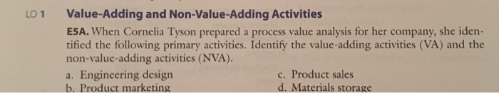Solved Value-Adding and Non-Value-Adding Activities When | Chegg.com