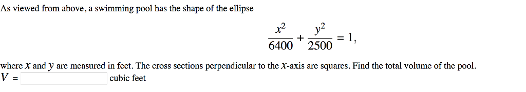 Solved As viewed from above, a swimming pool has the shape | Chegg.com