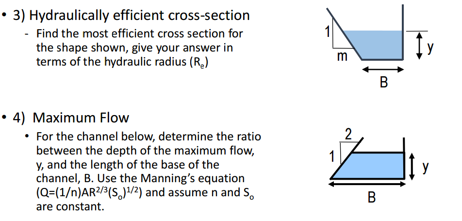Solved Hydraulically efficient cross-section Find the most | Chegg.com