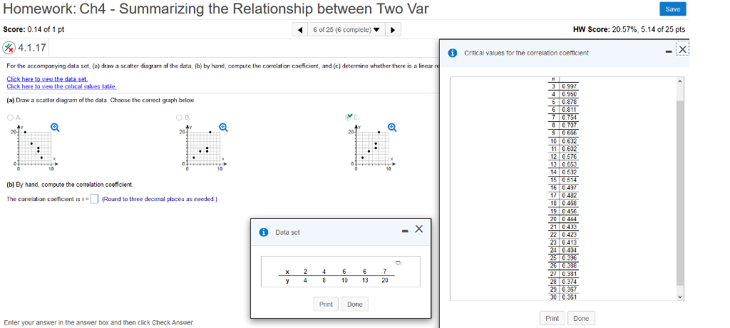 Solved ?(b) By? hand, compute the correlation coefficient. | Chegg.com