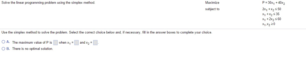 Solved Solve the linear programming problem using the | Chegg.com
