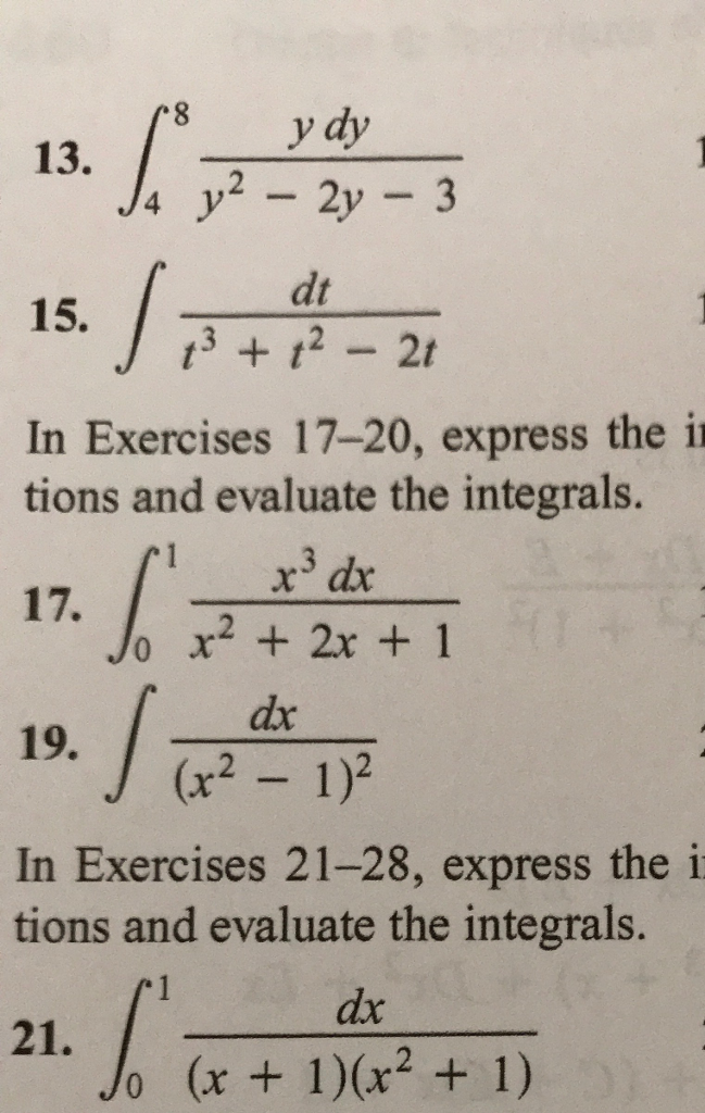 Solved How do you solve the integrals using partial | Chegg.com