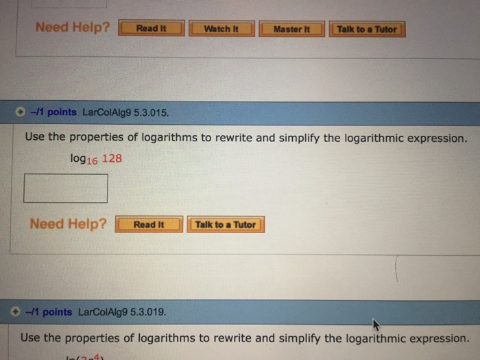 Solved Use the properties of logarithms to rewrite and | Chegg.com