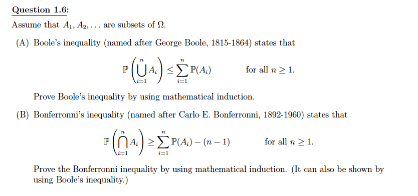 Solved see question 1.6 below, please use proof by | Chegg.com