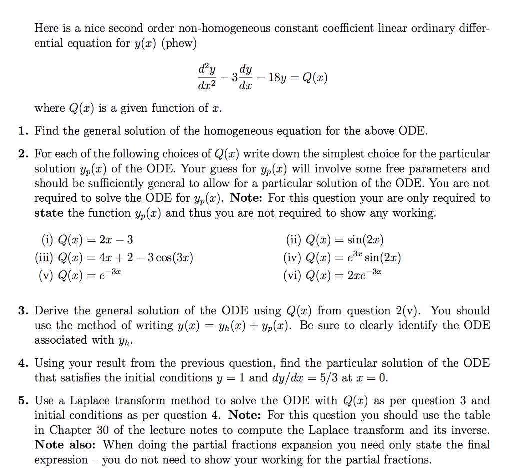 Solved Here is a nice second order non-homogeneous constant | Chegg.com