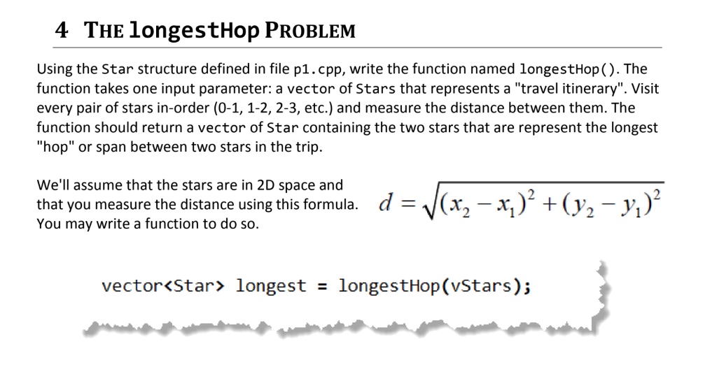 4 THE longestHop PROBLEM Using the Star structure | Chegg.com