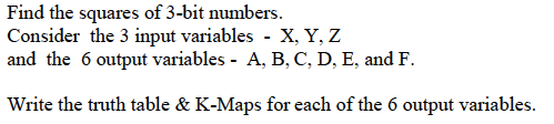 Solved Find the squares of 3-bit numbers. Consider the 3 | Chegg.com