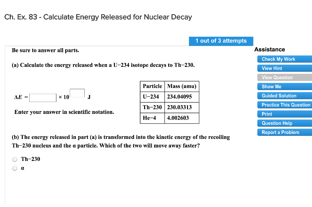 Solved Ch Ex 83 Calculate Energy Released For Nuclear