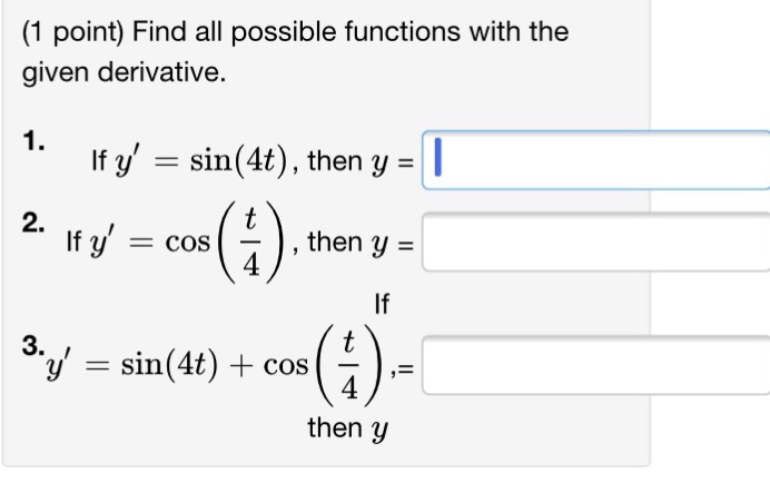 Solved Find all possible functions with the given | Chegg.com