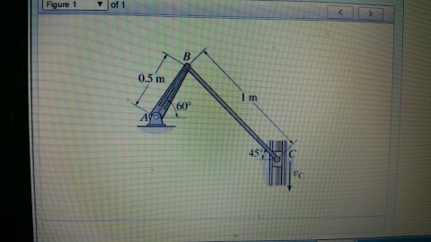 Solved The slider block C is moving at vc = 3.8 m/s | Chegg.com