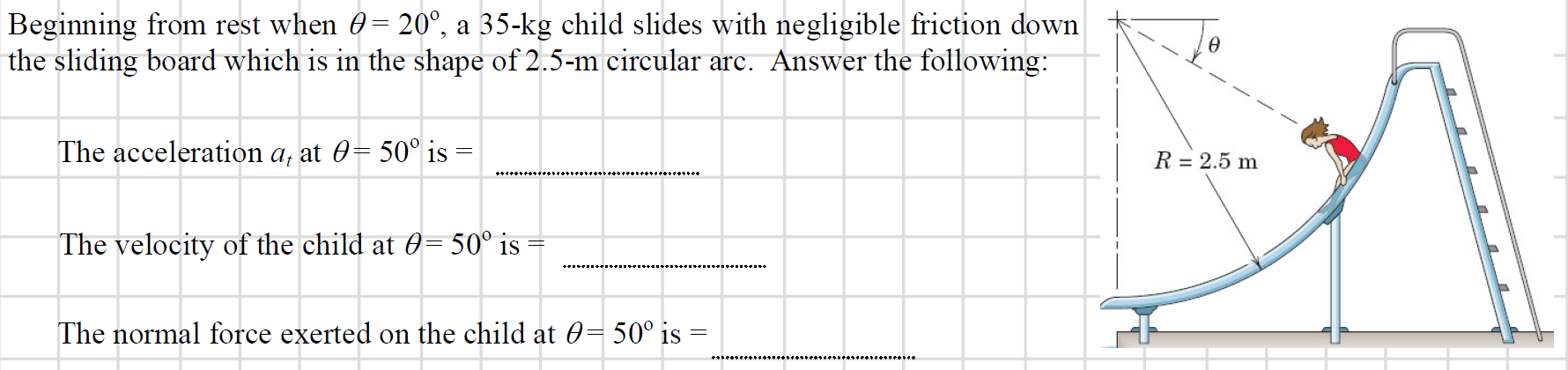 Solved Beginning from rest when theta= 20 degree, a 35-kg | Chegg.com