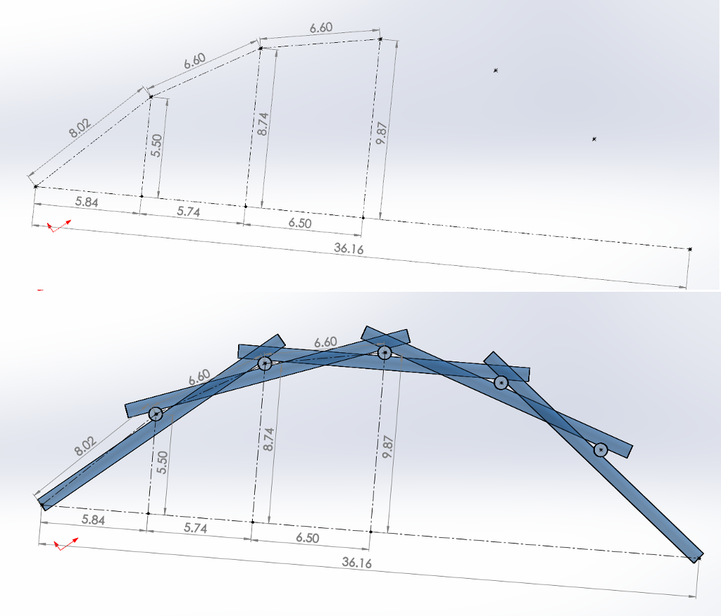 Solved This is a model of one side of a da vinci bridge. | Chegg.com
