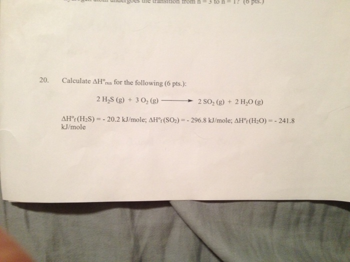 Solved Calculate deltaH degree rxn for the following: 2H2S | Chegg.com